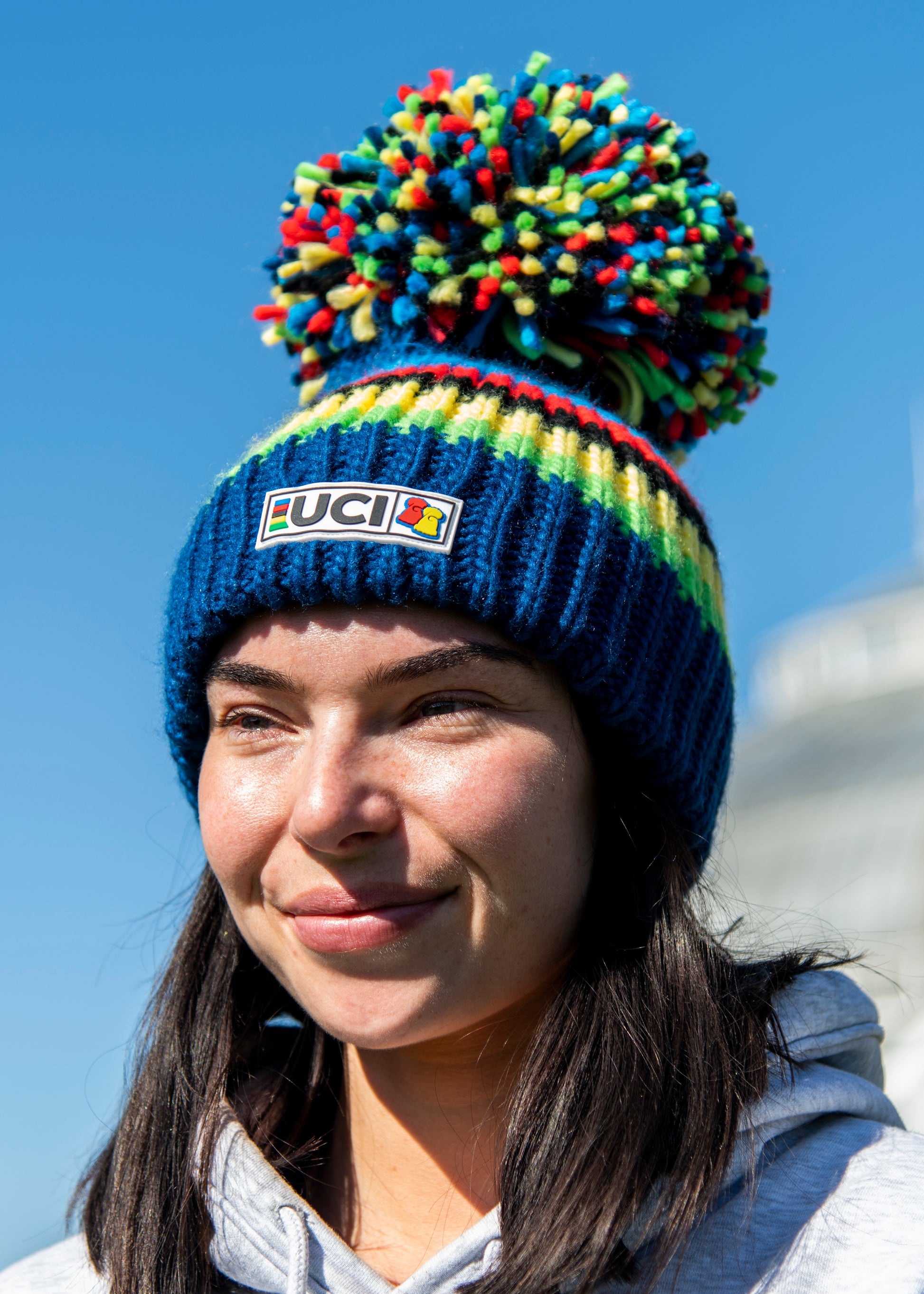 UCI Navy Rainbow Stripes – Big Bobble Hats Ltd